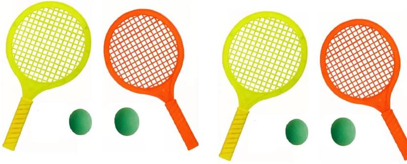 Glitter Collection Tabel Tennis Racket Pack of 4 and 2 Balls Multicolor ...