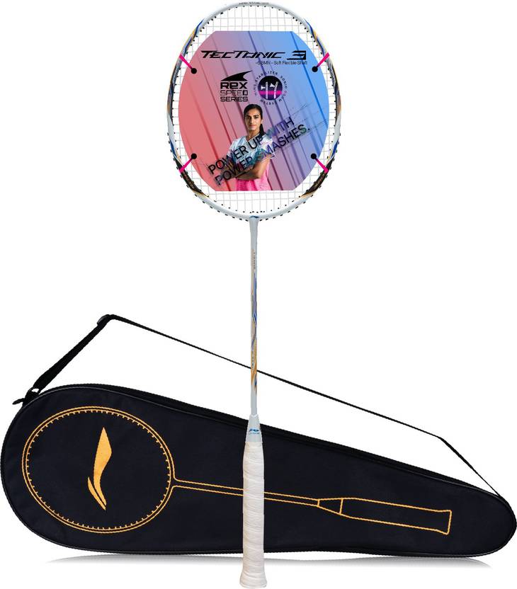 LI-NING Tectonic 3R White, Gold, Blue Strung Badminton Racquet - Buy LI ...