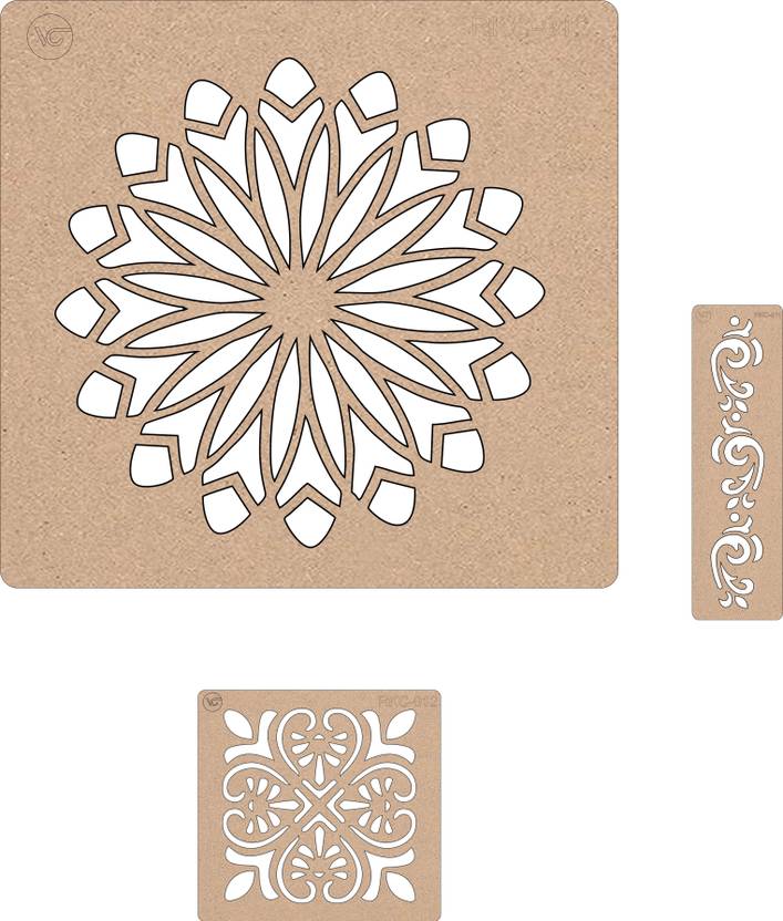 Vibhansh Creations MDF Wooden Rangoli Stencils Set for Diwali ...