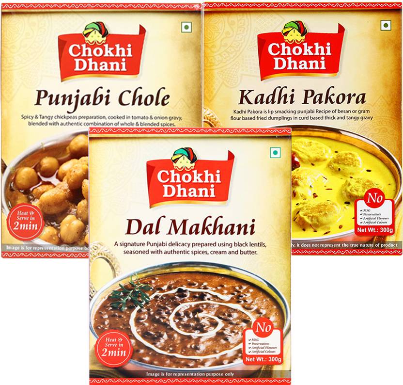 Chokhi Dhani Punjabi Chole 300 Gm, Kadhi Pakora 300 Gm, Dal Makhani ...