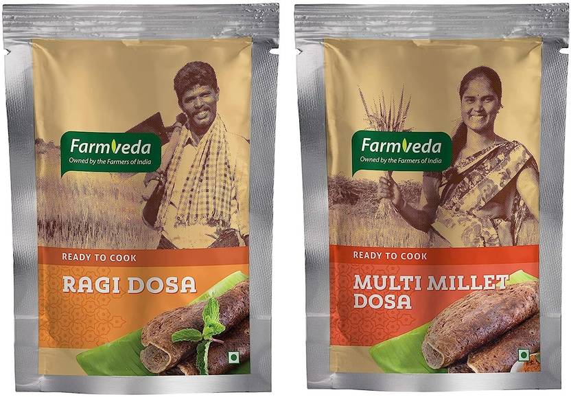 farmveda Millets Dosa Mix 500g & Ragi Pindi Instant Dosa Mix Powder ...