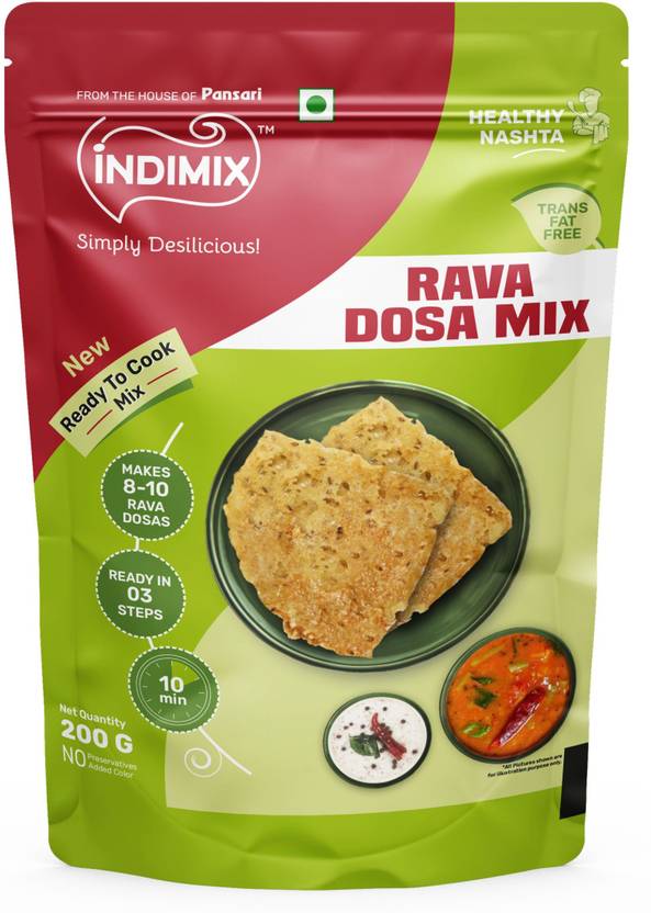 INDIMIX Instant Ready to Cook Rava Dosa Mix | Ready In 3 Steps ...