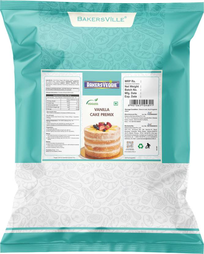 Bakersveggie Eggless Vanilla Cake Premix (Cake Mix), 1kg 1 kg Price in ...