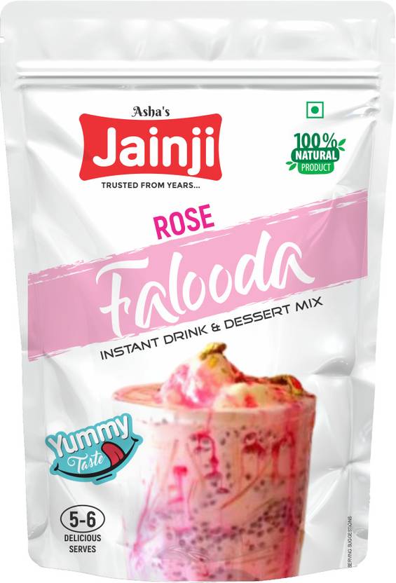 jainji Falooda Mix|Rose Flavour|Gulab Flavour Falooda Mix|Instant ...