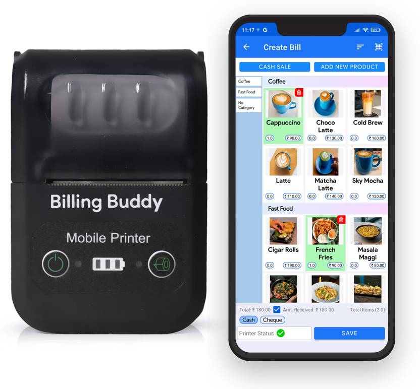 Billing Buddy Bluetooth + USB 58MM 2 Inch With 1 Year POS Software ...