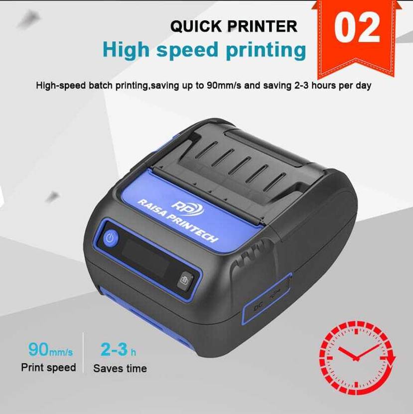 RAISA PRINTECH All In One Receipt/ Label Printer with 1200mAh/ 7.4V ...