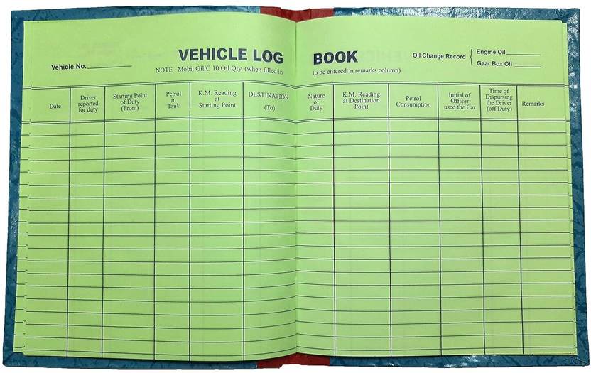 LRS Vehicle Log Book Short Size - 21 * 17 cm - 80 GSM Ledger Paper - 38 ...