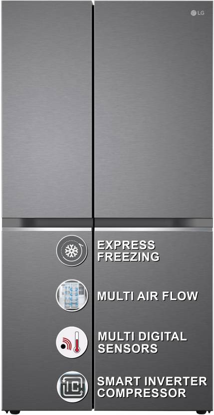 LG 655 L Frost Free Side by Side Refrigerator with Smart Inverter ...