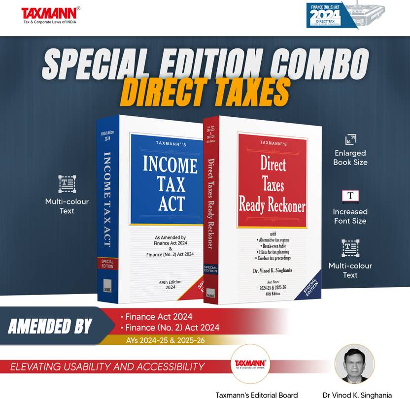 Taxmann's SPECIAL EDITION COMBO For Direct Taxes—Income Tax Act & Direct Taxes Ready Reckoner ...