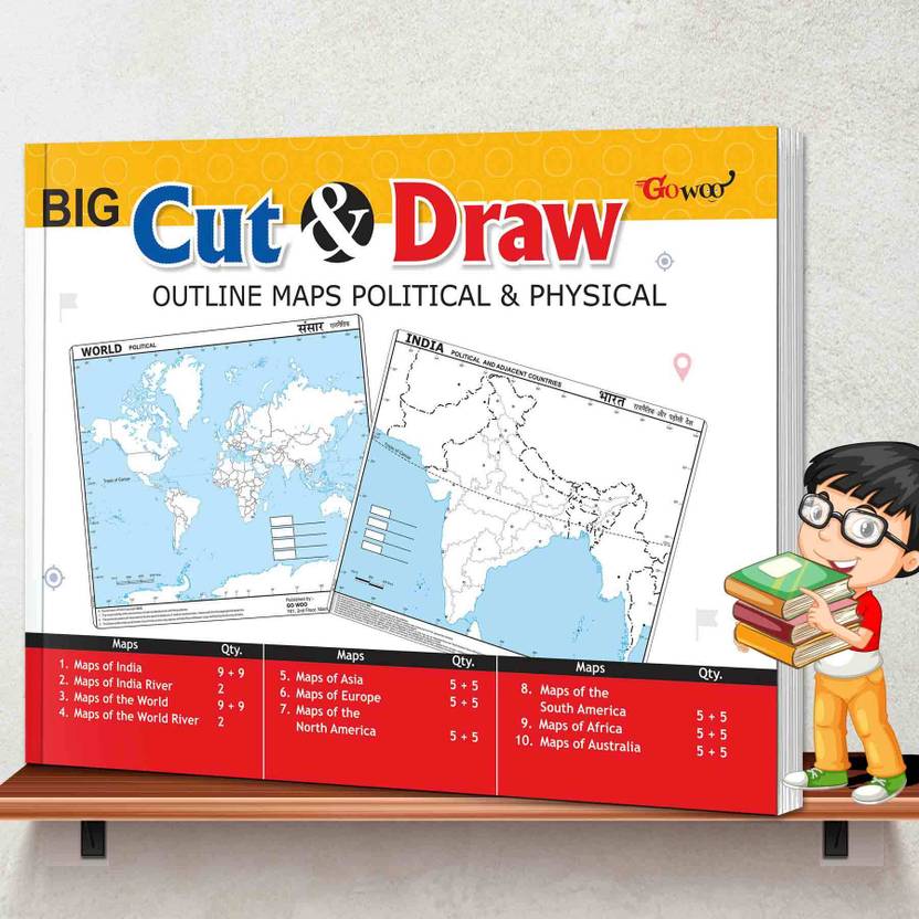 BIG CUT & DRAW OUTLINE MAPS POLITICAL & PHYSICAL | Political& Physical ...