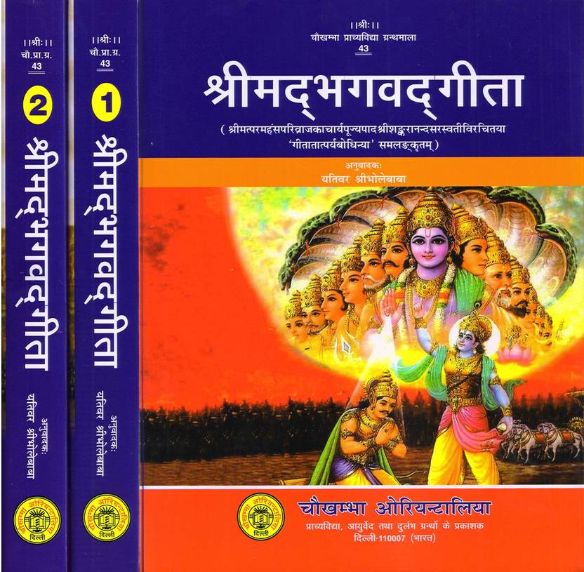Srimad Bhagavad Gita (Set Of 2 Volumes) Sanskrit Text With Hindi Translation: Buy Srimad ...