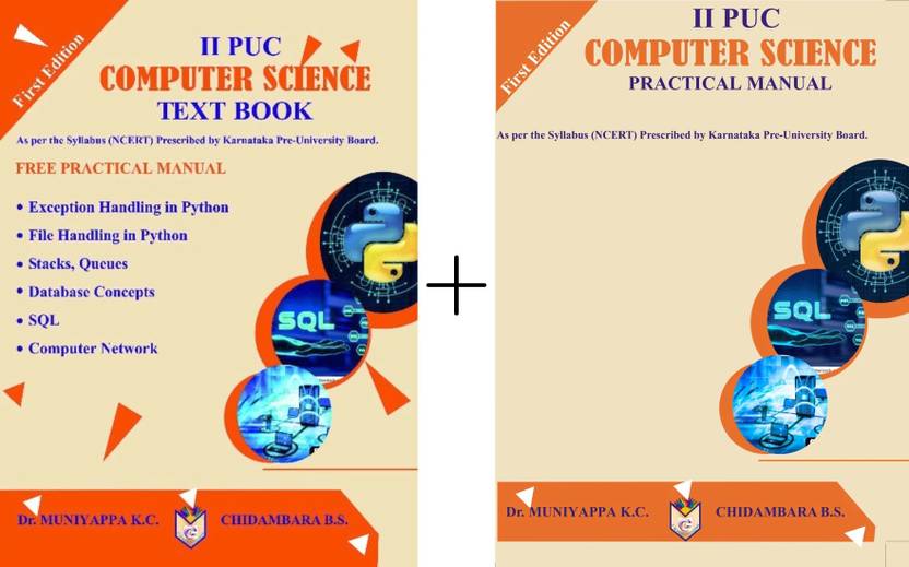 2nd PUC - COMPUTER SCIENCE - Text Book + Practical Manual |Set Of 2 Books| As Per Syllabus ...