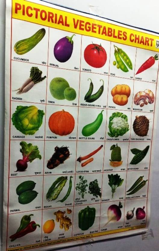 A Beautiful Pictorial WALL CHART(Calendar) Of Vegetables For Kids ...