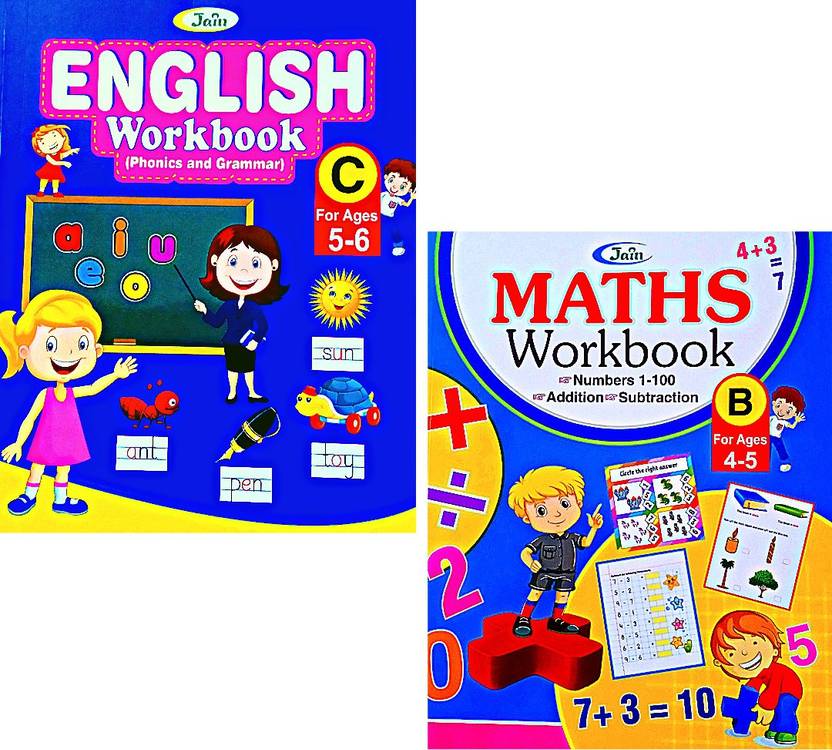 Nursery Lkg Ukg English Maths Writing Practice Workbooks. Kindergarten ...