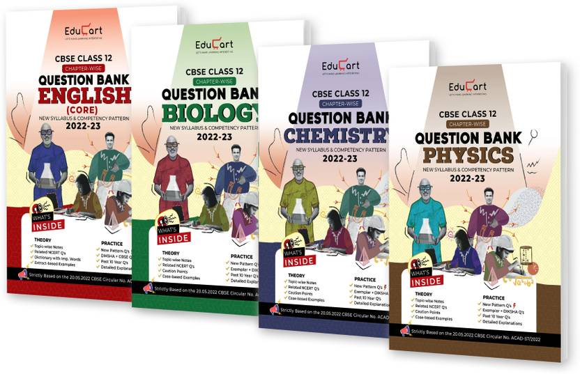 Educart CBSE Class 12 Bundle - Physics, Chemistry, Biology & English ...