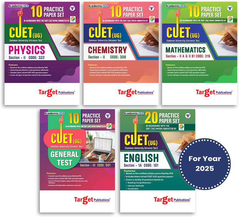 CUET UG 2025 - Physics, Chemistry, Maths, English & General Test - 60 ...