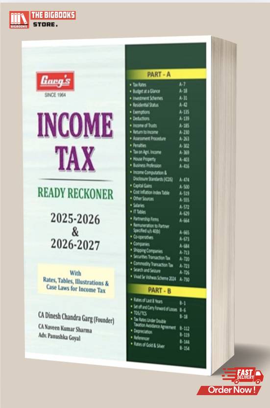Garg’s Income Tax Ready Reckoner- 62nd Edition 2025, A.Y 2025-26 And 2026-27: Buy Garg’s Income ...