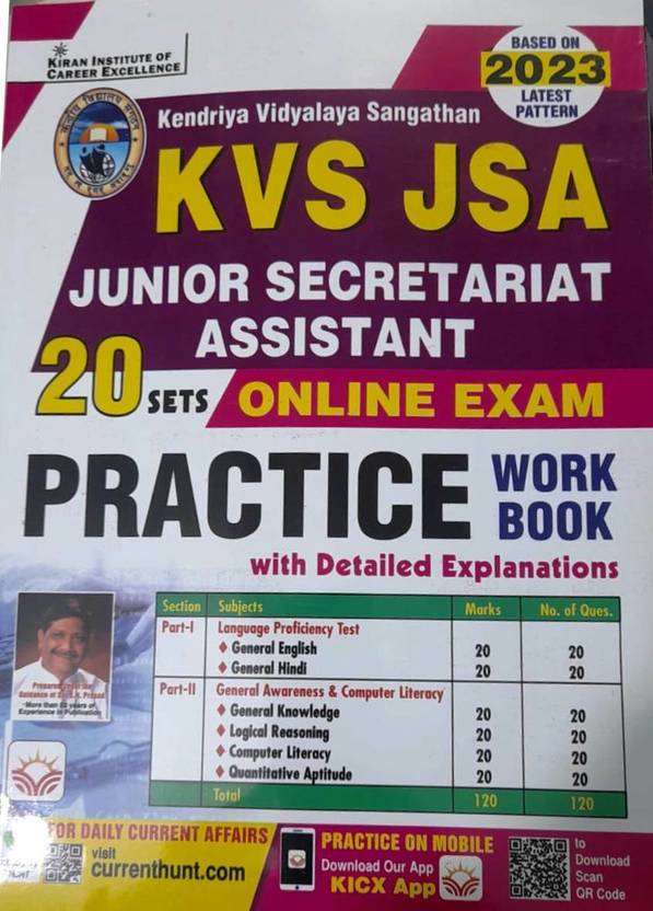 KVS JSA Junior Secretariat Assistant 20 Set Online Exam Practice Work ...