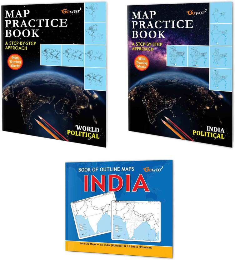 INDIA POLITICAL - MAP PRACTICE BOOK, WORLD POLITICAL - MAP PRACTICE ...