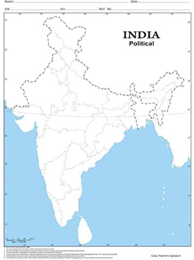 Political Map Of India (100 Nos.) | Multifunctional Map For Assignments ...
