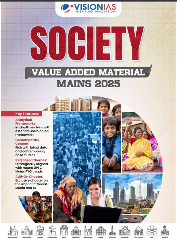 Society Value Added Material 2025 HD Colour Printed Book By VISION IAS ...