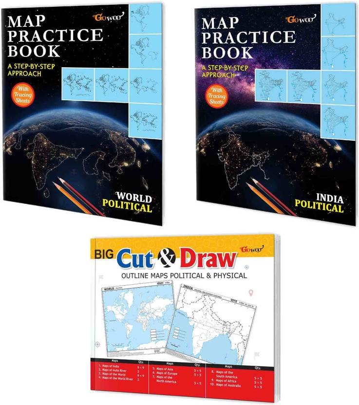 INDIA POLITICAL - MAP PRACTICE BOOK, WORLD POLITICAL - MAP PRACTICE ...