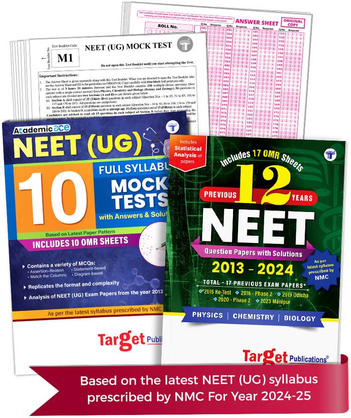 Neet Previous Years Solved Questions And 10 Mock Test Paper 2025 ...