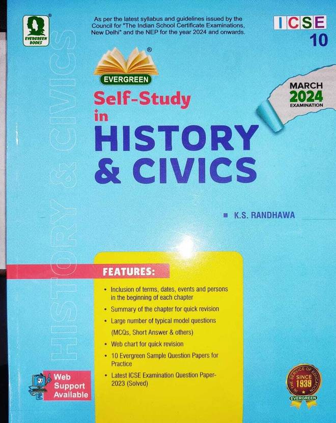 Evergreen Icse Self Study History & Civics - Class 10 (For 2024 Exams): Buy Evergreen Icse Self ...