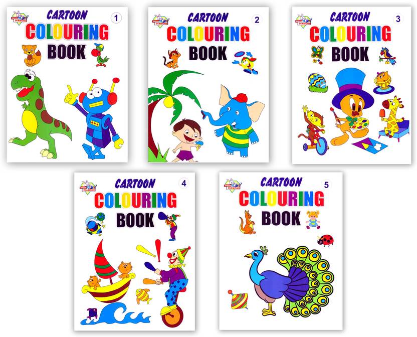 Combo 5 Book Of Cartoon Colouring Book 1,2,3,4 & 5: Buy Combo 5 Book Of ...