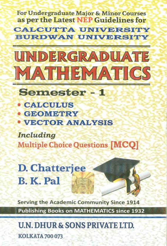 Undergraduate Mathematics Semester 1 (Latest Syllabus As Per New NEP ...