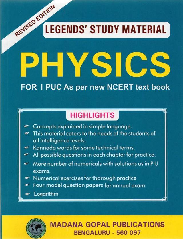 Legend's 1st PUC - PHYSICS- [Study Material - As Per New NCERT Text ...