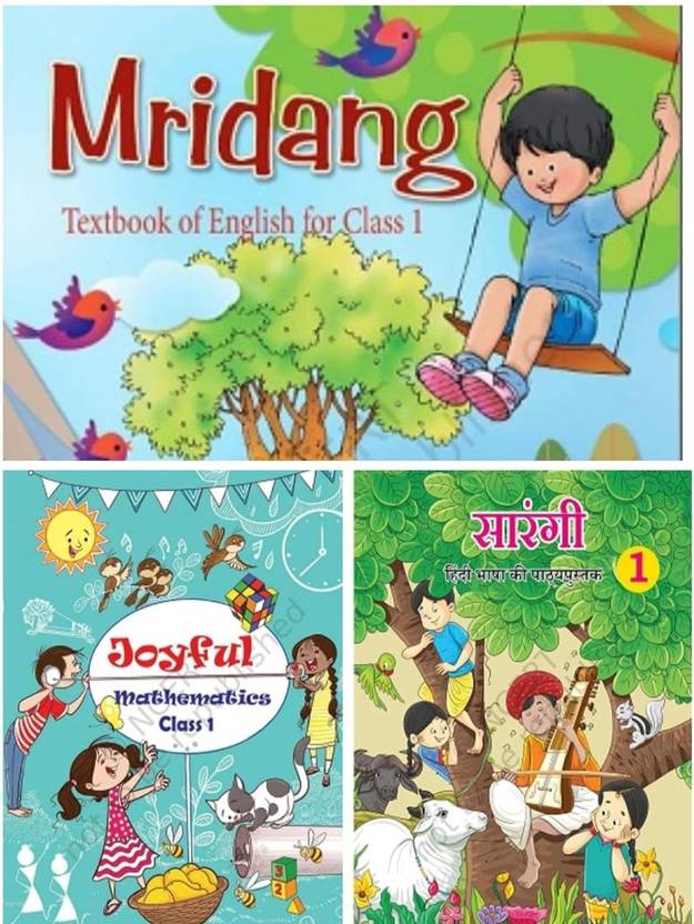 Ncert Class 1 Textbook English Hindi And Math (Mridang/sarangi/joyful ...