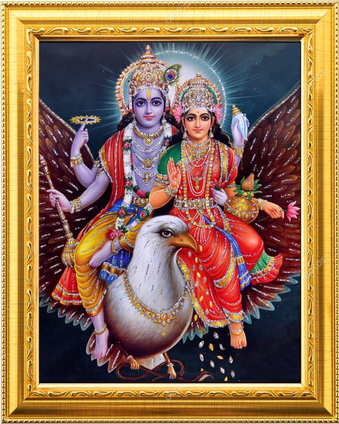 NDFRAME vishnu laxmi garuda Devi Devta photo frame with Laminated((6 ...