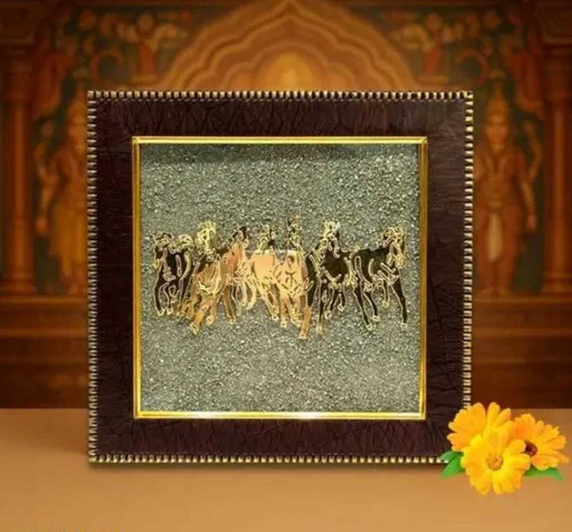 Echowood 7 Horses Running on Raw Pyrite Religious Frame Price in India ...