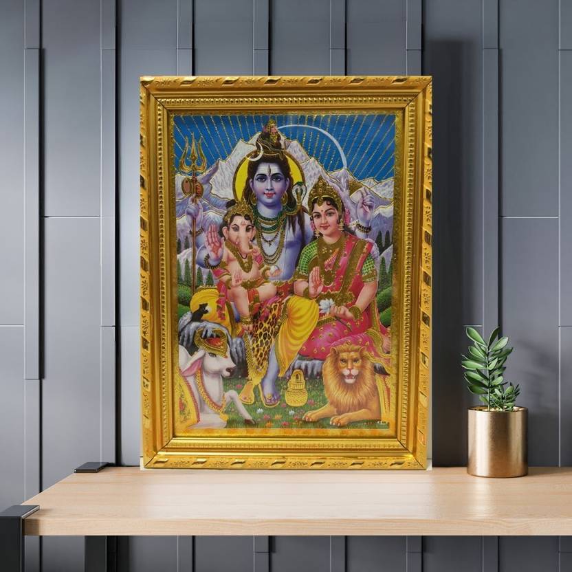 Puja N Pujari God Photo Frames Lord Shiva Family Parivar Shiva Paravati ...