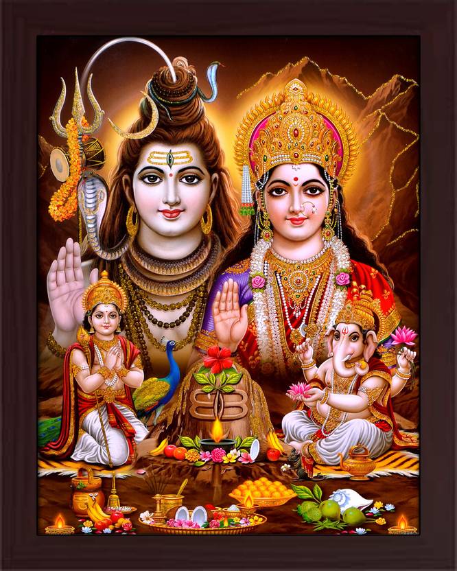 emofly Shiv Parvati /shiv parivar Religious Frame Price in India - Buy ...