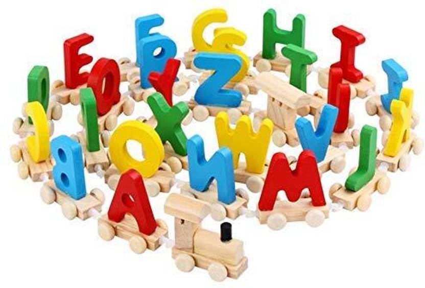 VIDGY 26 Wooden Magnetic Alphabet ABCD Letters for Toddlers Train Toy ...