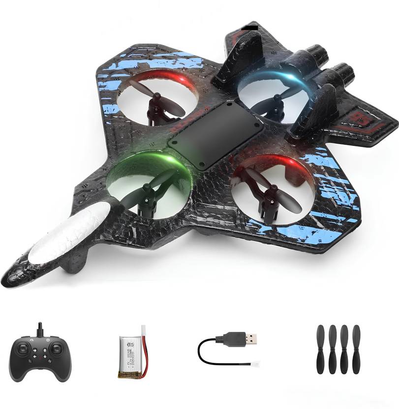FUNKID RC Airplane Easy to Fly Stable Jet Fighter Toys for Kids - RC ...