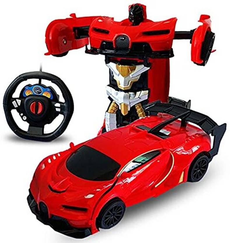 IndusBay 2 Channel Remote Controlled Deformation Sports Car Robot RC ...
