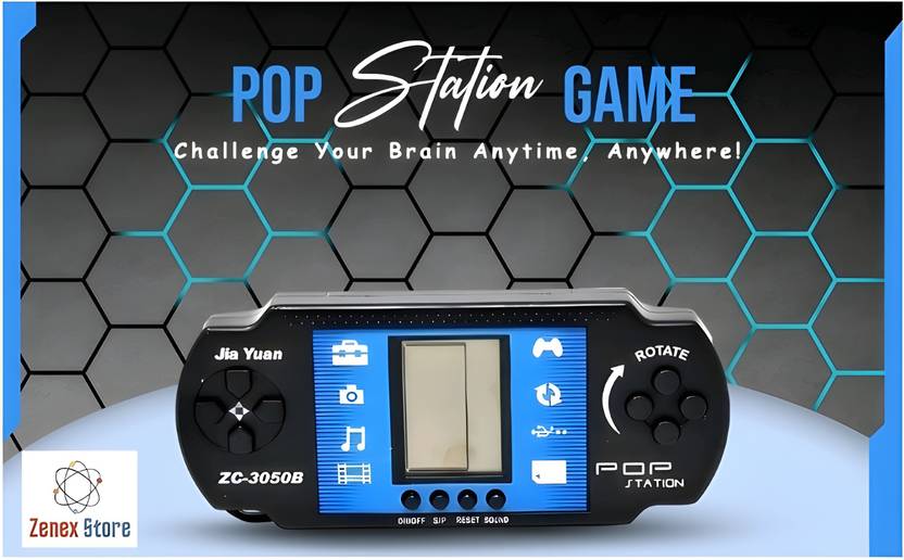 Zenex store Pop Station Brain Training and Brick Game Handheld Console ...