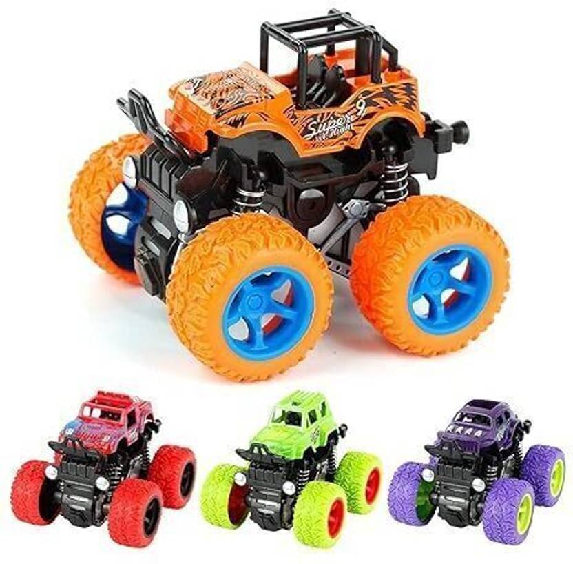 ZUNBELLA 4WD Mini Monster Friction Powered Trucks for Kids with Big ...