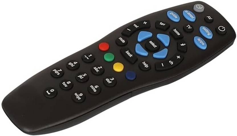 QIBOX Original soft key Dish Tv remote Tata Sky Set top box Remote ...