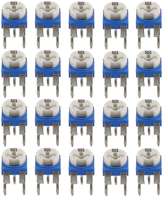 Charohm 500 Ohm (501) 20 Pcs Single Turn Vertical Preset Potentiometer ...