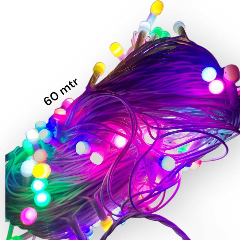 Papa Sam 190 LEDs 60 m Multicolor Color Changing, Flickering, Steady String Rice Lights Price in ...
