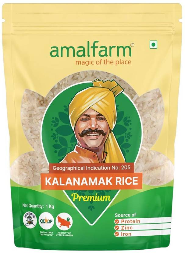 Amalfarm Kala Namak Aromatic Rice | ODOP & GI Tag 1kg Kalanamak Rice ...