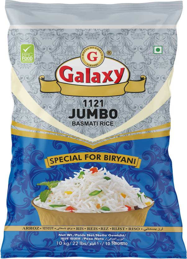 GALAXY 1121 Jumbo 10 Kg Basmati Rice (Long Grain) Price in India - Buy ...