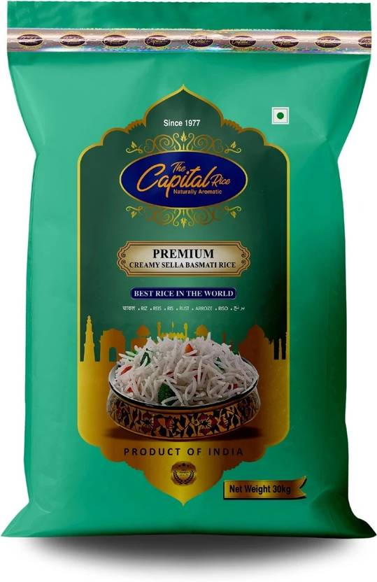 The Capital Rice Premium Creamy Sella Basmati Rice, 30 kg - Naturally ...