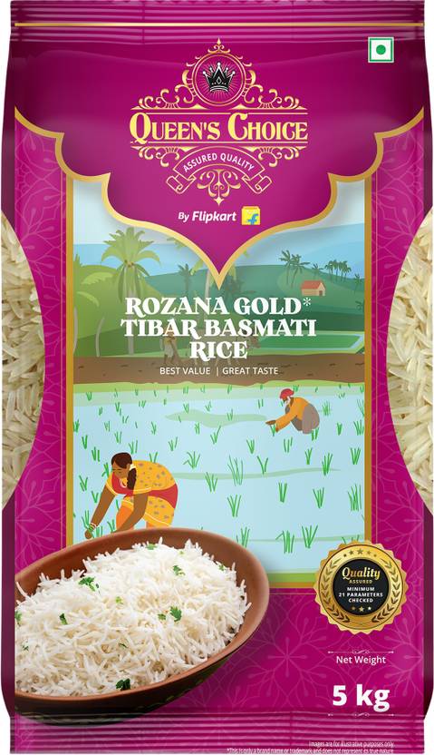 Queen's Choice Rozana Gold Tibar Basmati Rice by Flipkart Grocery Price ...