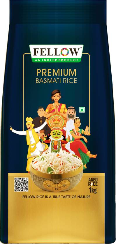 fellow Premium Basmati Rice Pack of 1 kg Basmati Rice (Long Grain ...