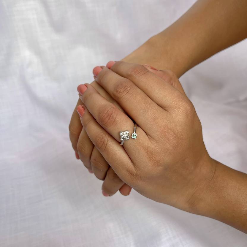 SATLAA 925 Pure Silver Versatile Adjustable Female Chandi Rings Anguthi ...